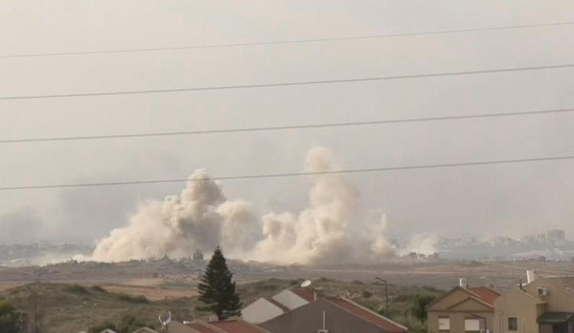 Huge explosion in northern Gaza seen from Israel's Sderot